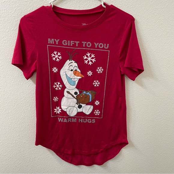 Disney | Tops | Disney Frozen Olaf Warm Hug Shirt Pink Xs | Poshmark